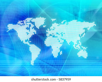 World Map Technologystyle Stock Illustration 5837959 | Shutterstock