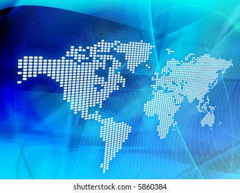 World Map Technologystyle Stock Illustration 7311982