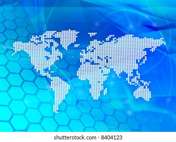 World Map Technologystyle Stock Illustration 8404123 | Shutterstock
