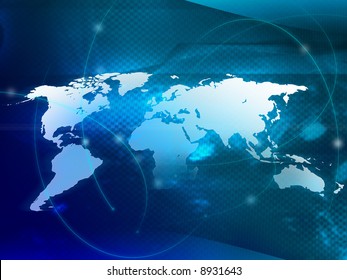 World Map Technologystyle Stock Illustration 8931643
