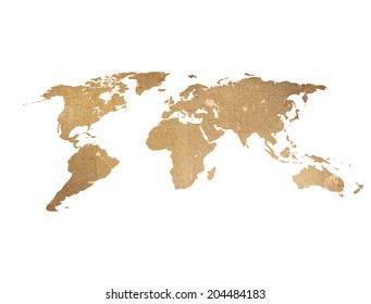 Gold Political World Map Illustration Stock Vector (Royalty Free ...