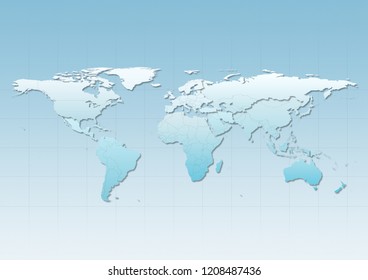 World Map Versions Including Borders Meridians Stock Illustration ...