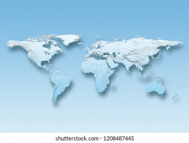 World Map Versions Including Borders Meridians Stock Illustration ...