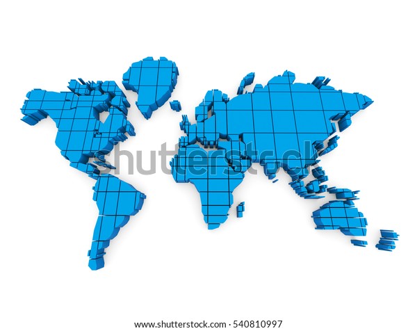 World Map3d Illustration Stock Illustration 540810997 | Shutterstock