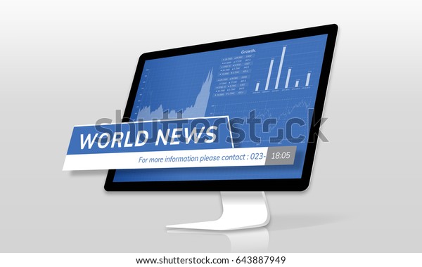 World News Computer Screen Stock Illustration 643887949 | Shutterstock