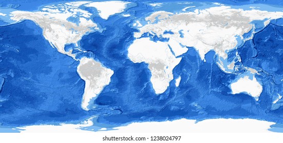 Watercolor Realistic Map Seas Oceans Blue 스톡 일러스트 1076513930 | Shutterstock