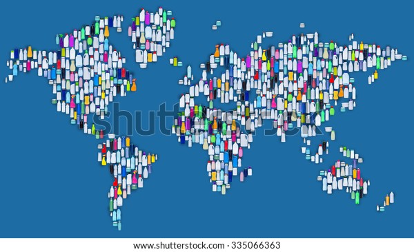 World Plastic Map Made Plastic Bottles Stock Illustration 335066363 ...