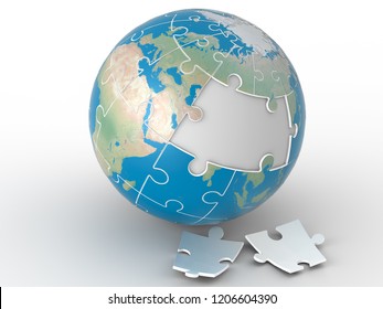 Glass Globe Puzzle Background Stock Photo (Edit Now) 318014126