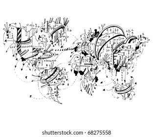 World Science Map Stock Illustration 68275558 | Shutterstock