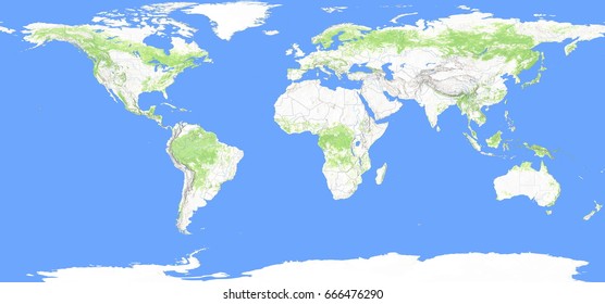 World Topography Map Stock Illustration 666476290