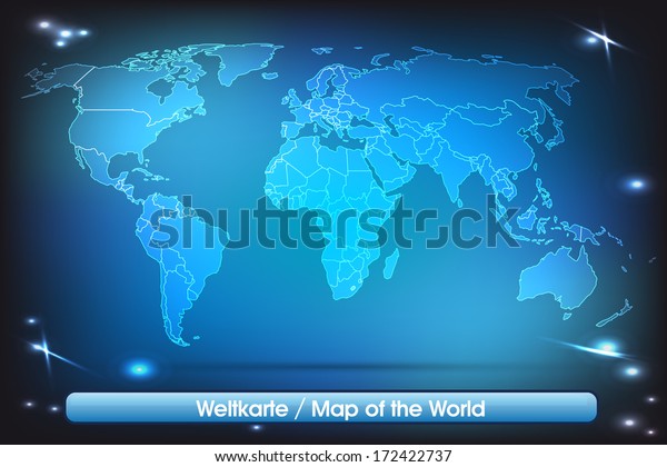 Worldmap Borders Bright Colors Stock Illustration 172422737