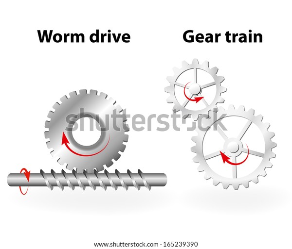 Worm Drive Gear Train Stock Illustration 165239390