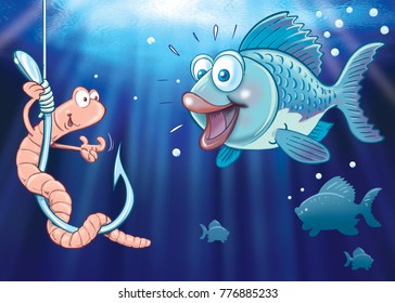 Worms Fish Stock Illustration 776885233 | Shutterstock