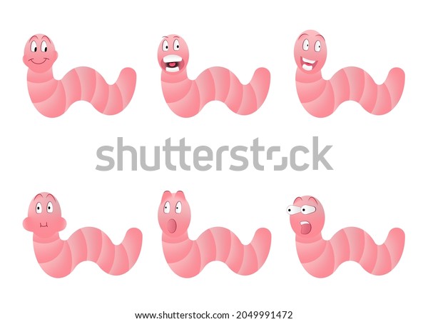 Worms Set Different Emotions Stock Illustration 2049991472 | Shutterstock