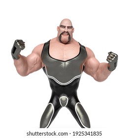 Wrestler Guy Angry White Background 3d Stock Illustration 1925341835 ...