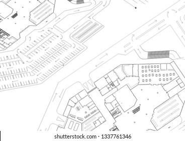 Seamless Plan Building Blueprint Top View Stock Vector (Royalty Free ...