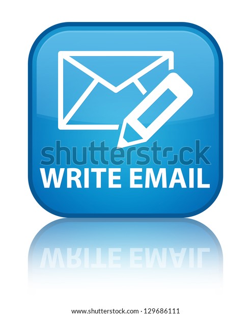 Write Email Glossy Blue Reflected Square Stock Illustration 129686111 ...