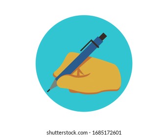 Write Using Pencil Blue Circle Background Stock Illustration 1685172601 ...