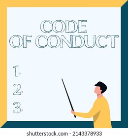 Writing Displaying Text Code Conduct Business Stock Illustration ...