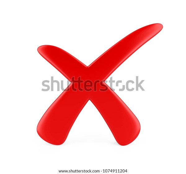 Wrong Cross Symbol Isolated 3d Render Stock Illustration 1074911204