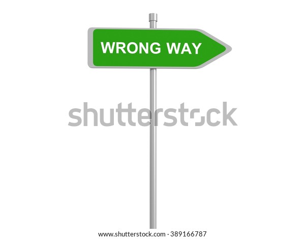 Wrong Way Sign Stock Illustration 389166787 | Shutterstock