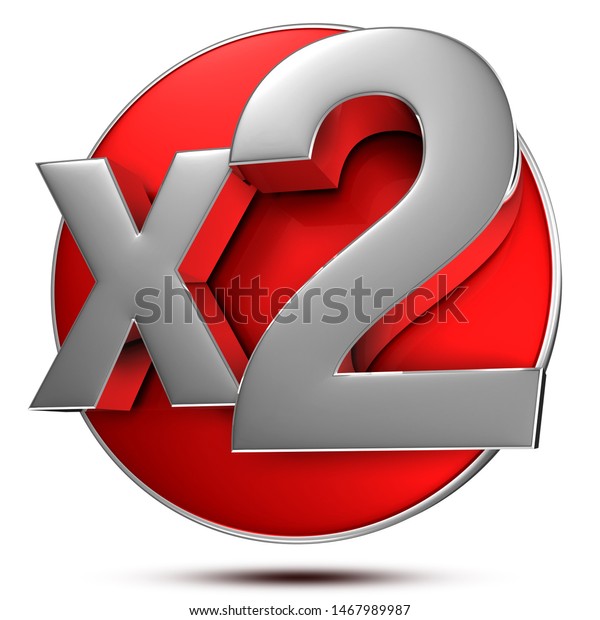 X2 3d Rendering On White Backgroundwith Stock Illustration 1467989987