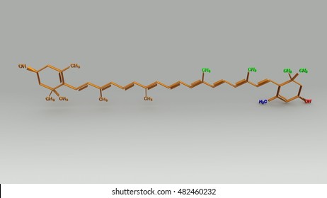 Xanthophyll Structure 3d Illustration Stock Illustration 482460232 ...