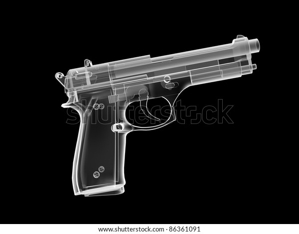 Xray Image Pistol 3d Render Stock Illustration 86361091
