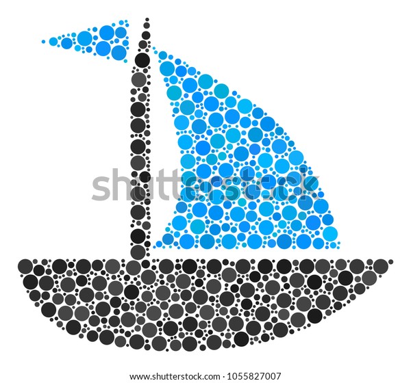 Yacht Collage Round Dots Variable Sizes Stock Illustration 1055827007 ...