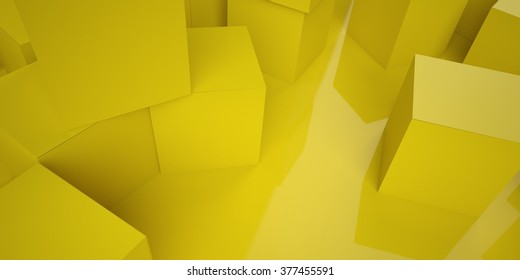 Yellow Abstract Cubes Background Stock Illustration 377455630