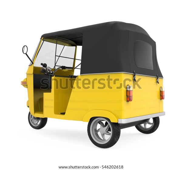 Yellow Auto Rickshaw 3d Rendering Stock Illustration 546202618