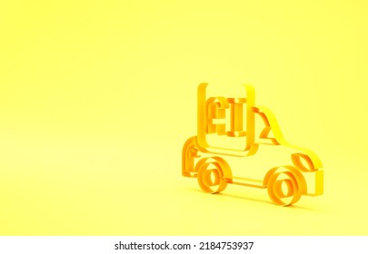 Yellow Autonomous Artificial Intelligence Smart Car Stock Illustration ...