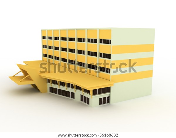 Yellow Building Stock Illustration 56168632