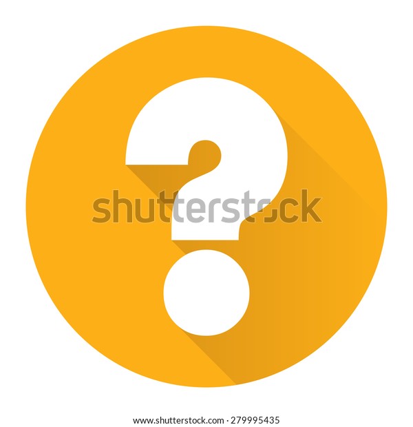 Yellow Circle Question Mark Flat Long Stock Illustration 279995435