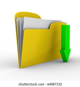 Yellow Computer Folder On White Background Stock Illustration 64087132 ...