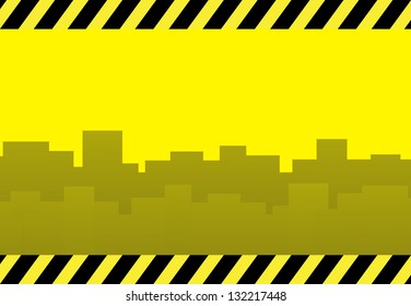 Yellow Construction Background Skyscraper Space Text Stock Illustration ...