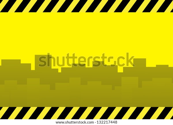 Yellow Construction Background Skyscraper Space Text Stock Illustration ...