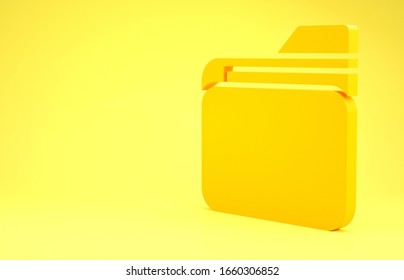 Yellow Document Folder Icon Isolated On Stock Illustration 1660306852 ...