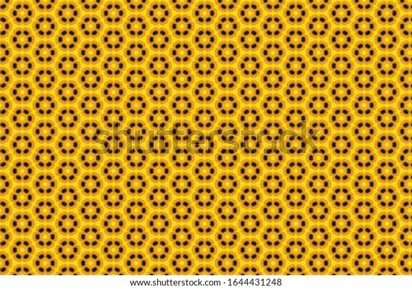 Yellow Floral Pattern Wallpaper Background Stock Illustration ...