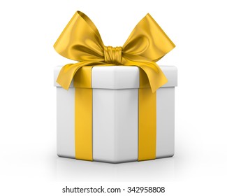 Yellow Gift Box 3d Render Stock Illustration 345750713