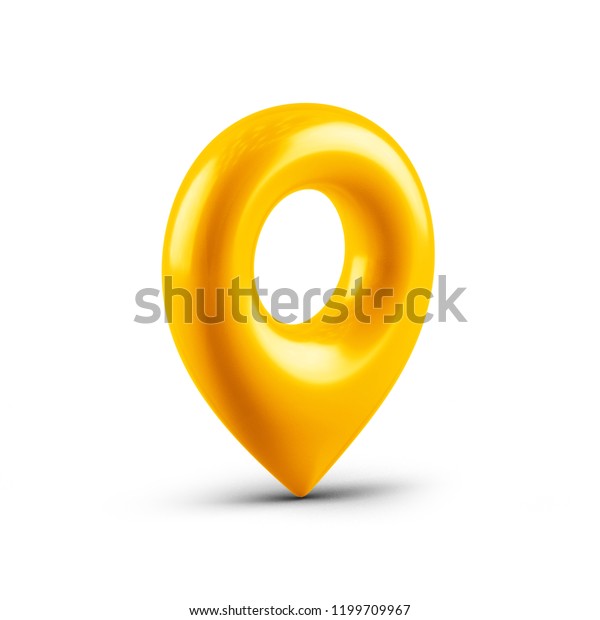 Yellow Glossy Map Pin Shadow Concept Stock Illustration 1199709967 ...