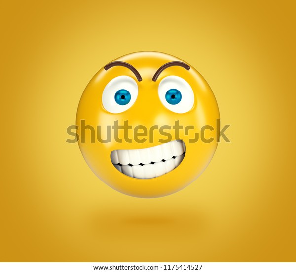 Yellow Grumpy Emoji On Yellow Background 스톡 일러스트 1175414527 | Shutterstock