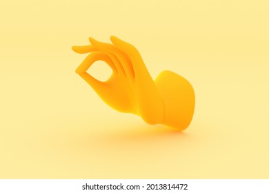 Yellow Hand 3d Render Yellow Background Stock Illustration 2013814472 ...