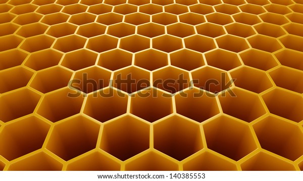 Yellow Hexagonal Cells Background 3d Model Stock Illustration 140385553 ...