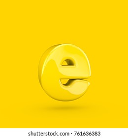 Glossy Yellow Paint Letter E Lowercase Stock Illustration 597837746 ...
