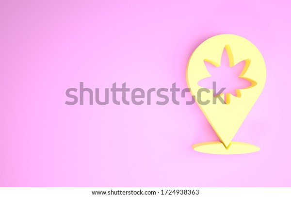 Yellow Map Pointer Marijuana Cannabis Leaf Stock Illustration ...