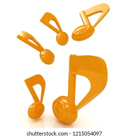 Yellow Music Notes 3d Render On Stock Illustration 1768249895