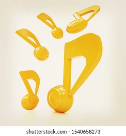 Yellow Music Notes 3d Render Vintage Stock Illustration 1540658273 ...
