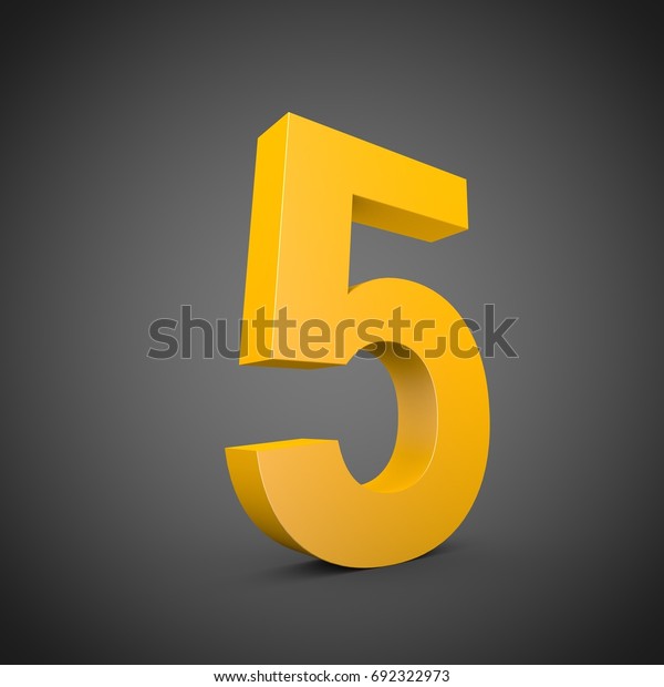 Yellow Number 5 3d Render Font Stock Illustration 692322973
