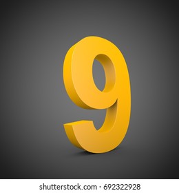 Yellow Number 9 3d Render Font Stock Illustration 692322928 | Shutterstock